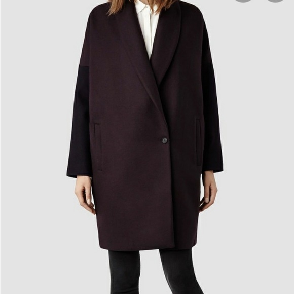 All Saints | Jackets & Coats | All Saints Klein Wool Coat Two Tone Deep ...